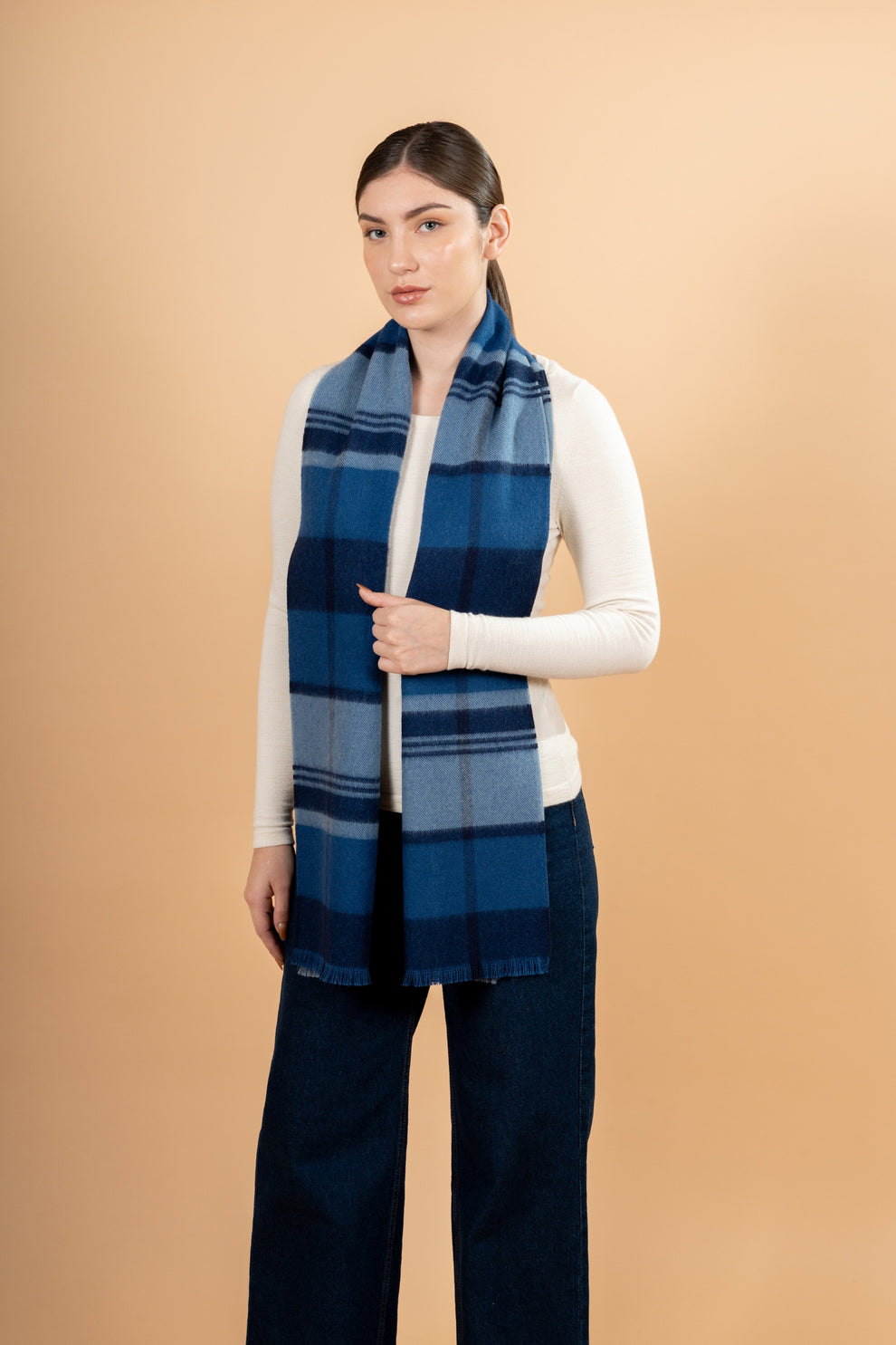 BABY ALPACA PLAID SCARF