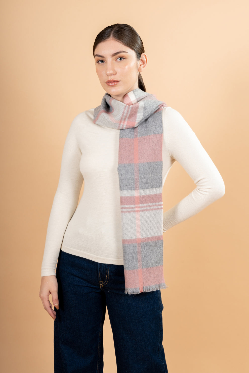 BABY ALPACA PLAID SCARF